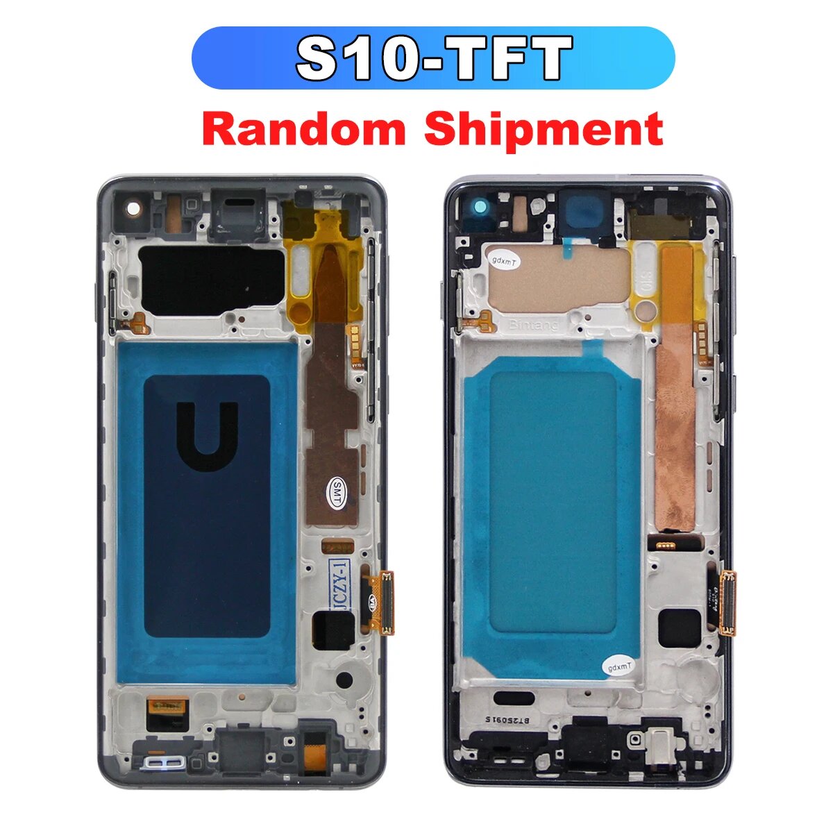 TFT LCD-дисплей Для Samsung S10 С Цифровым Сенсорным Экраном И Преобразователем, TFT Black Frame