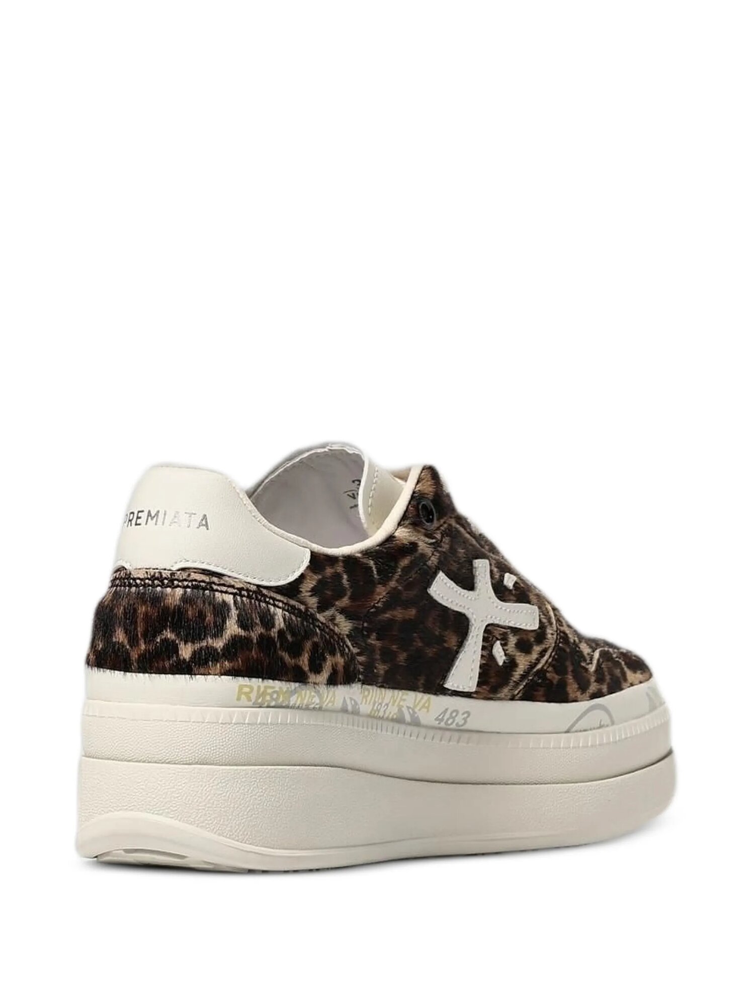 Кроссовки PREMIATA Leopard-print platform sneakers, размер 41, коричневый — фото 1