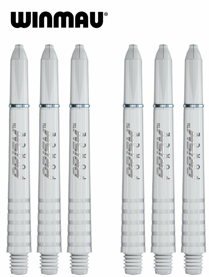 Хвостовики (6 шт) для дротиков Winmau Prism Force (White, Medium, 48mm). Аксессуары для Дартс.