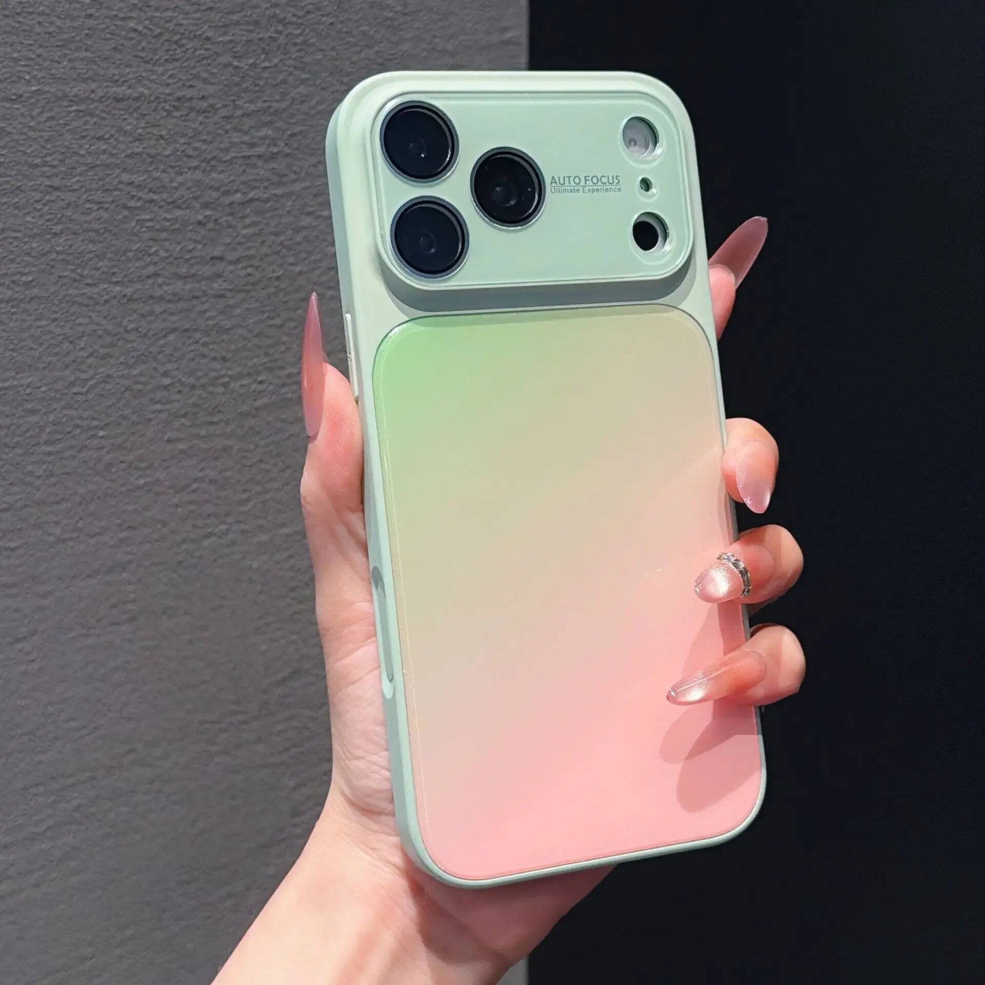 Новинка: Чехол для iPhone 17, 16, 15, 14, 13 Pro Max с лазерным эффектом iPhone17 Pro, Green Pink1