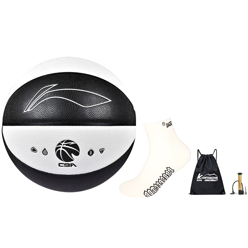 Баскетбольный мяч женский Li Ning CBA Collection Pu, черный с белым, размер 6 S EU