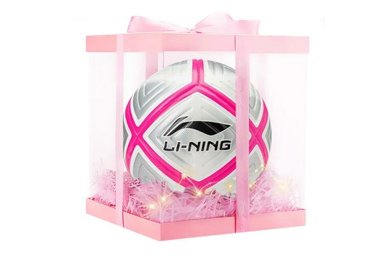 Футбольный мяч унисекс Li Ning, размер 5 PU бесшовный термосклейка серый с розовым, S EU