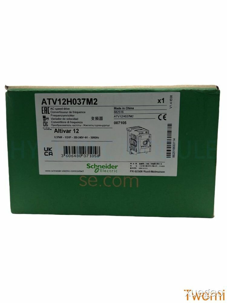 Инвертор Schneider Electric ATV12H037M2, 0.37 кВт 200-240 В 50-60 Гц, для промышленного оборудования, оригинальный