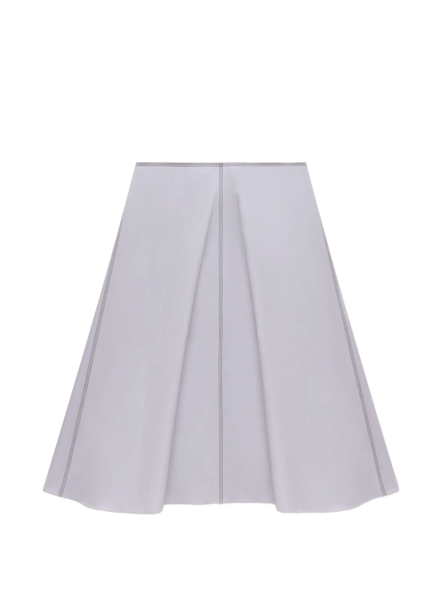 Юбка Marni Grey poplin midi skirt with contrast stitching