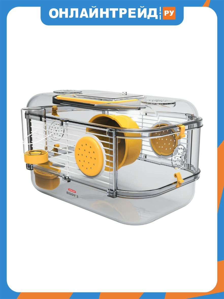 Клетка для грызунов Zolux RODY 3 MINI, 33х21х18 см, желтый