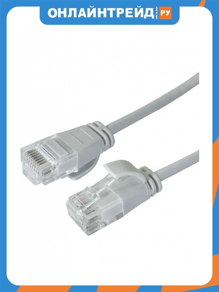 Патч-корд Filum U/UTP, кат.6, 28AWG(7x0,127 мм), чистая медь, LSZH, Slim and flexible, серый, 5 м