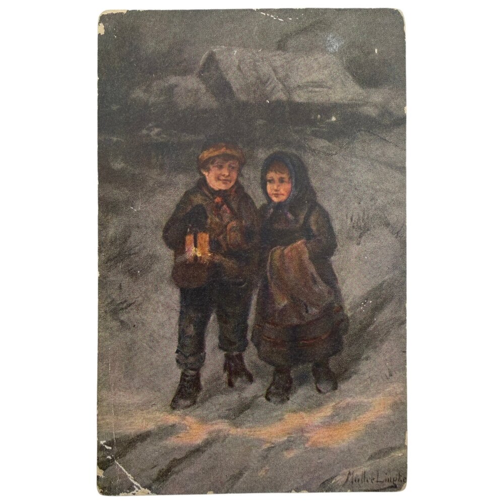 Почтовая открытка "Маленькие колядовщики" 1900-1917 гг. Германская Империя