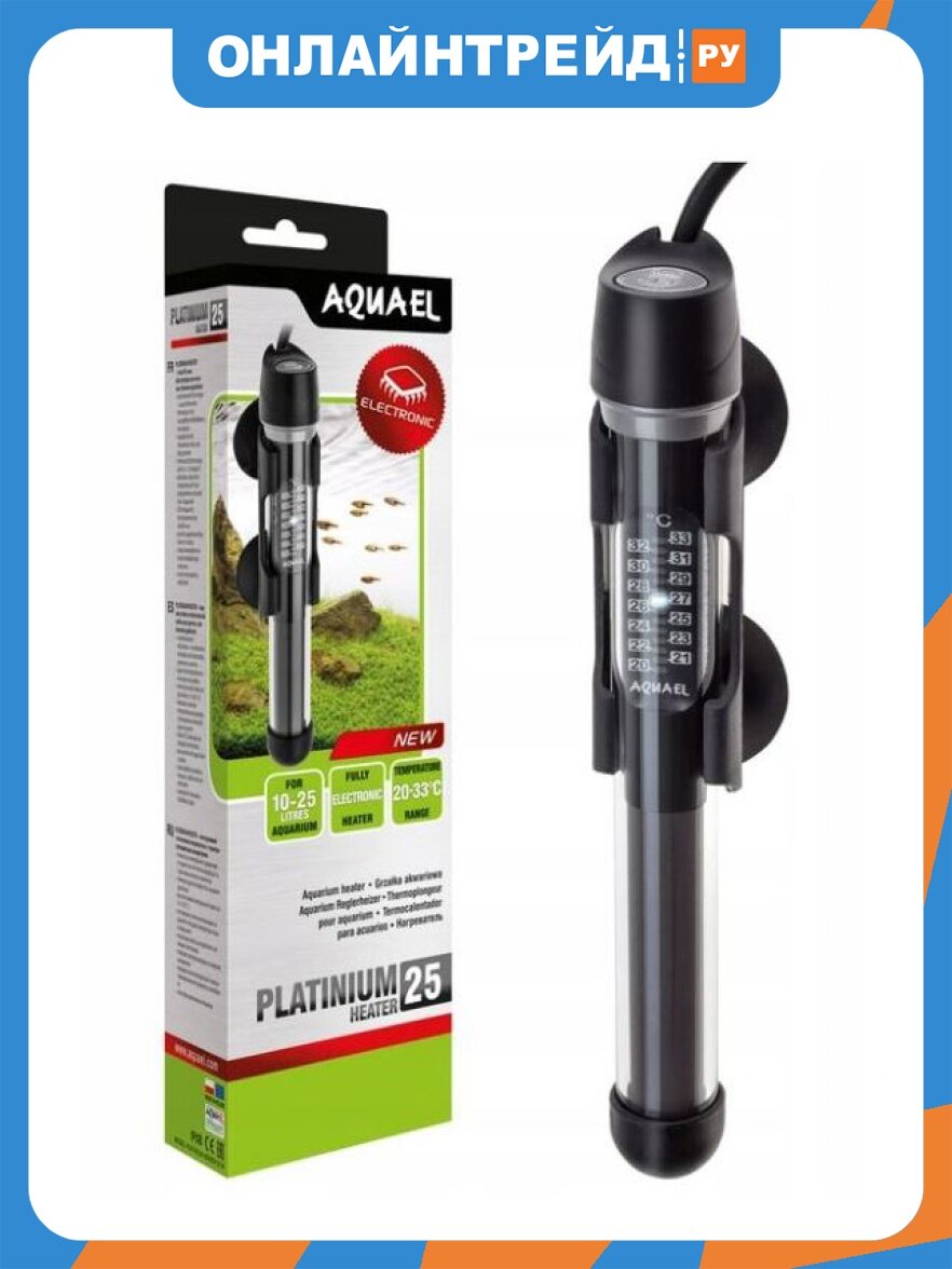 Нагреватель для аквариума Aquael PLATINIUM HEATER 25W (10-25 л.)