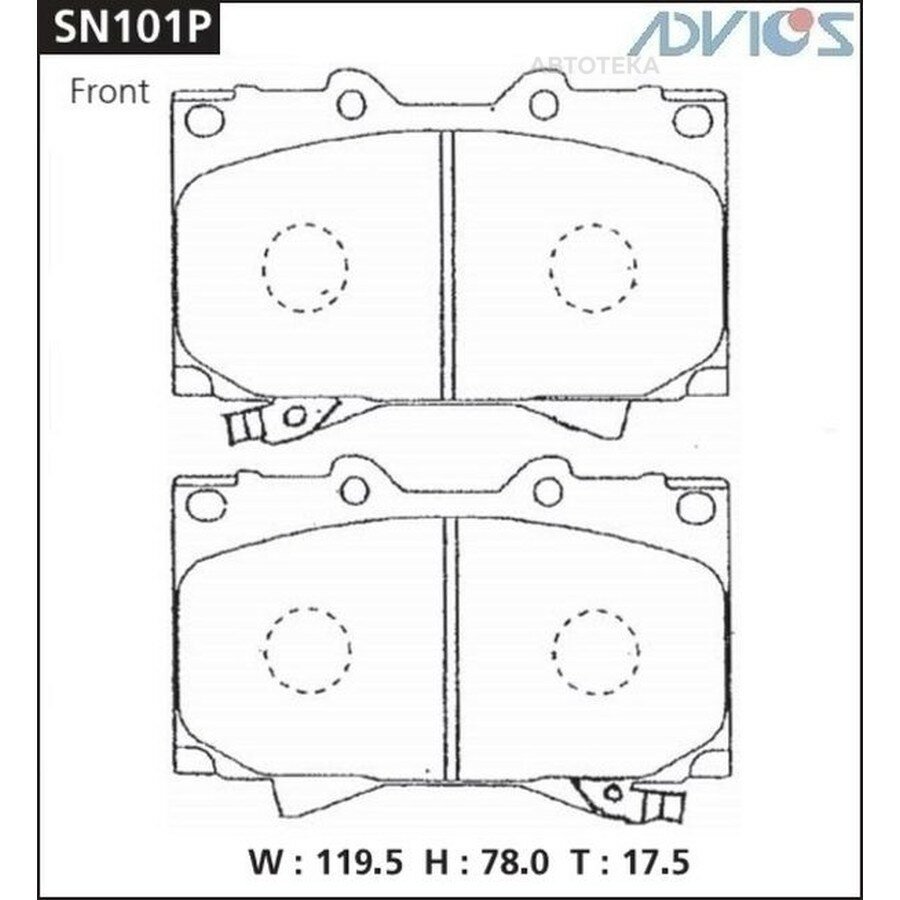 Тормозные колодки ADVICS SN101P