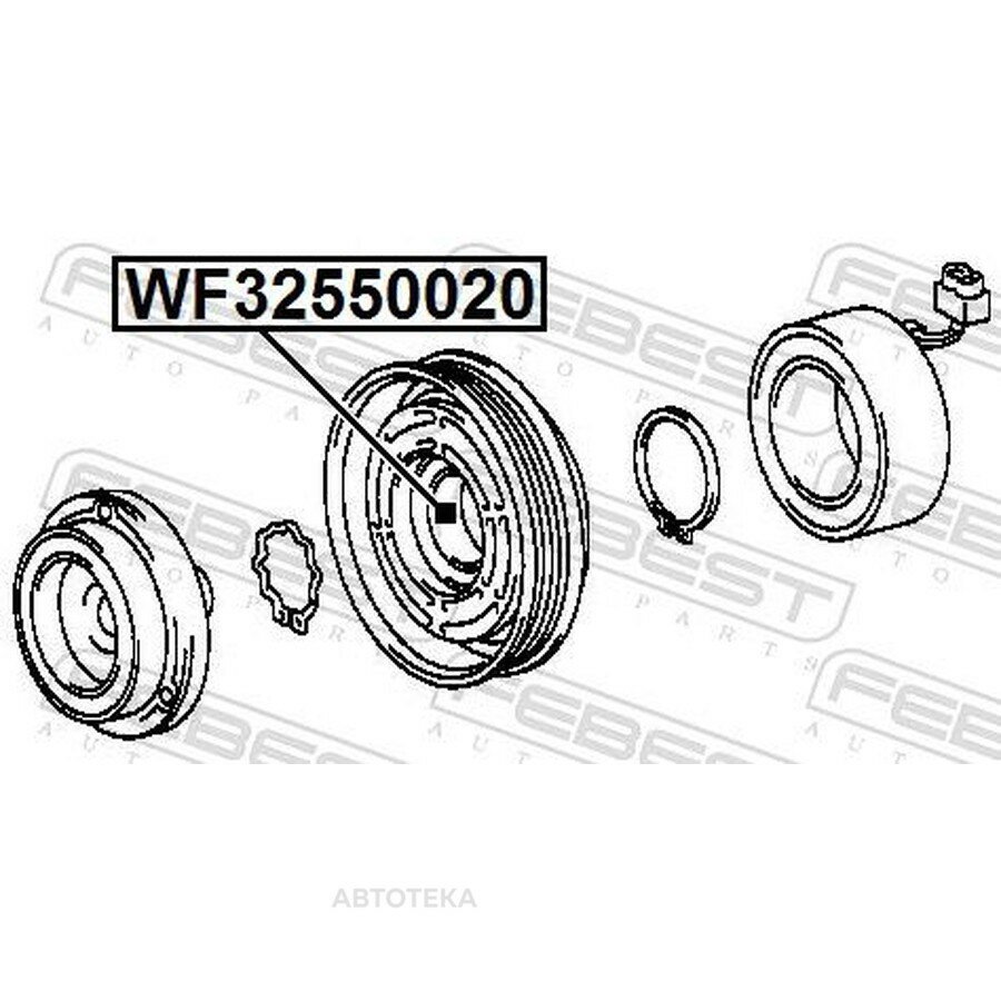 Подшипник NISSAN SUNNY/ALMERA B10RS 2006.03-2013.03 кондиционера FEBEST WF32550020