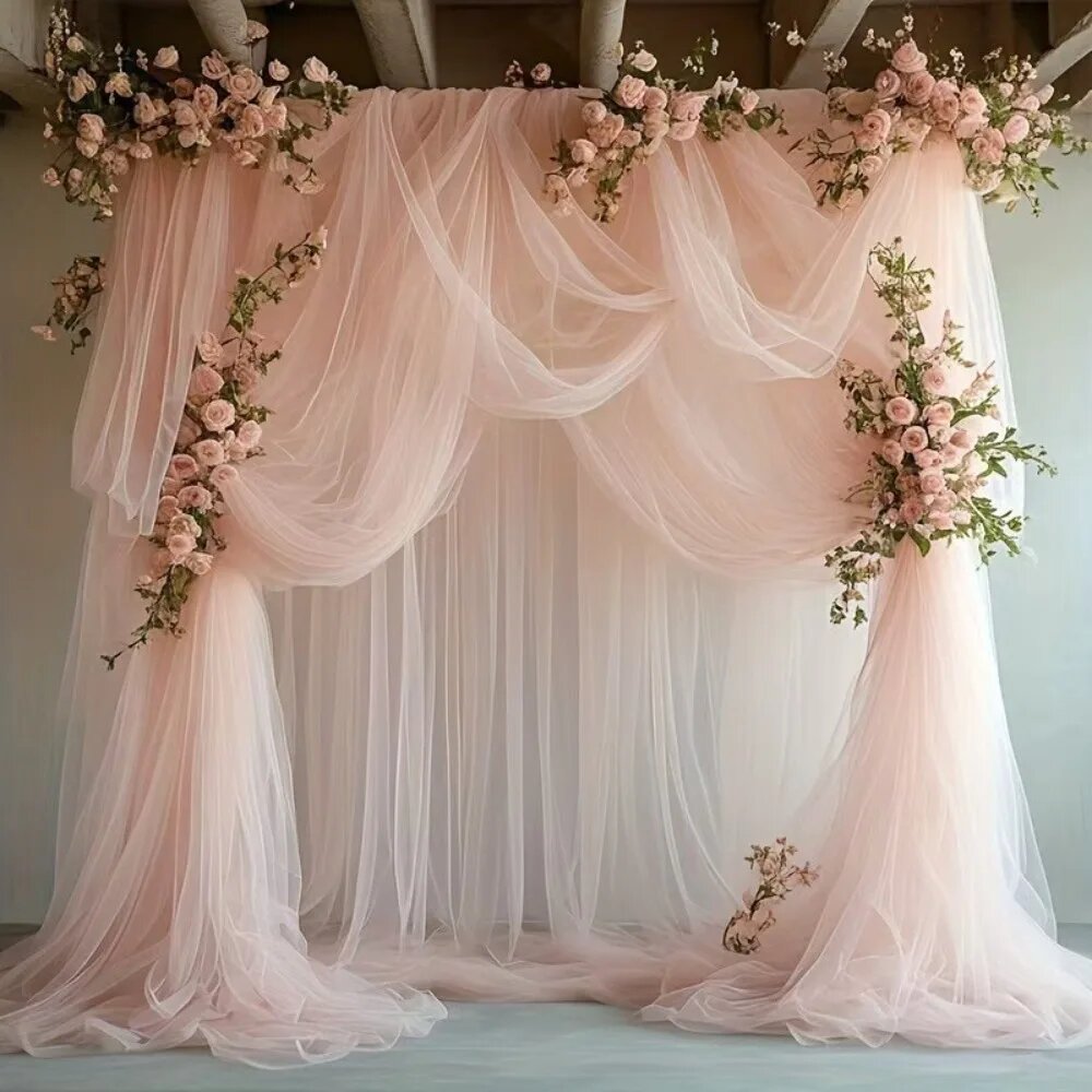Тюль для драпировки Apricot Pink 75х6 м