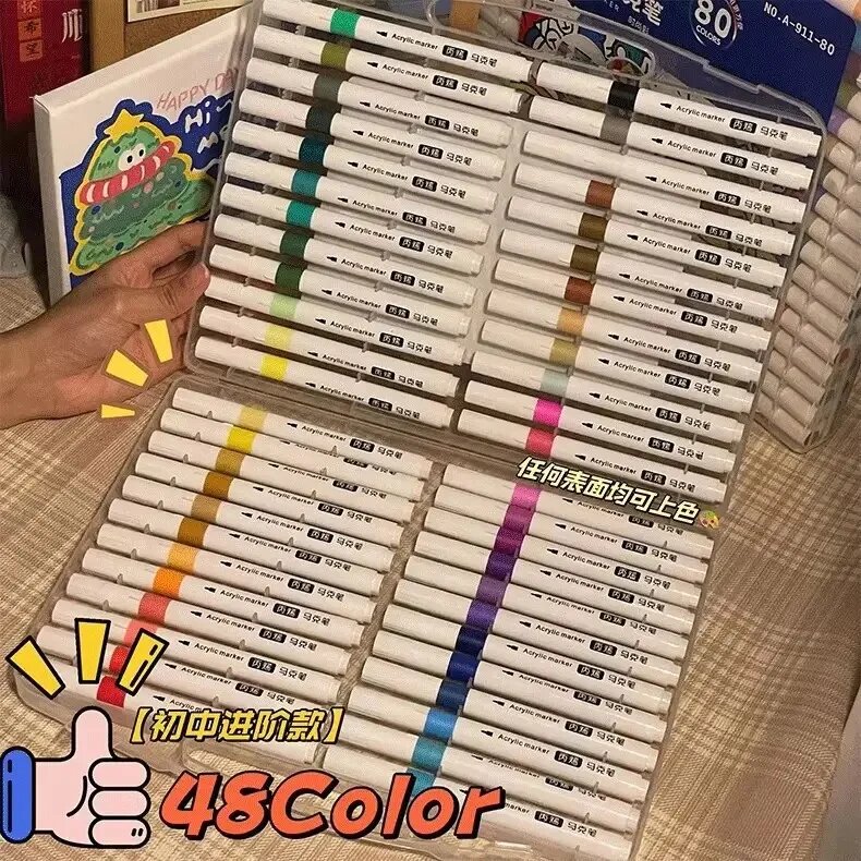 Цветные акриловые маркеры для рисования 48 Colors