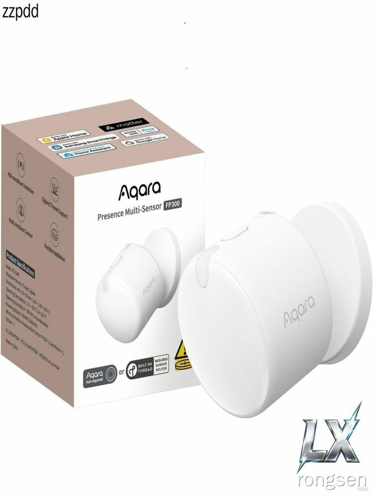 Датчик присутствия Aqara FP300 с Matter, белый, совместим с HomeKit, детекция движения, сенсор.