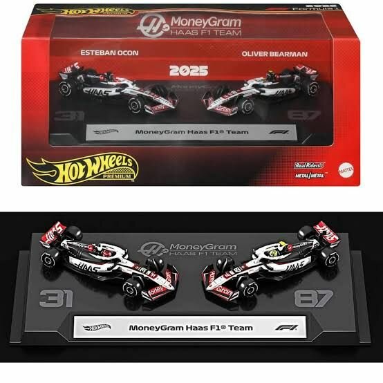 Игрушечный транспорт Hot Wheels PREMIUM - MoneyGram Haas Formula1 Team Ocon 31 и Bearman 87 - JMM97