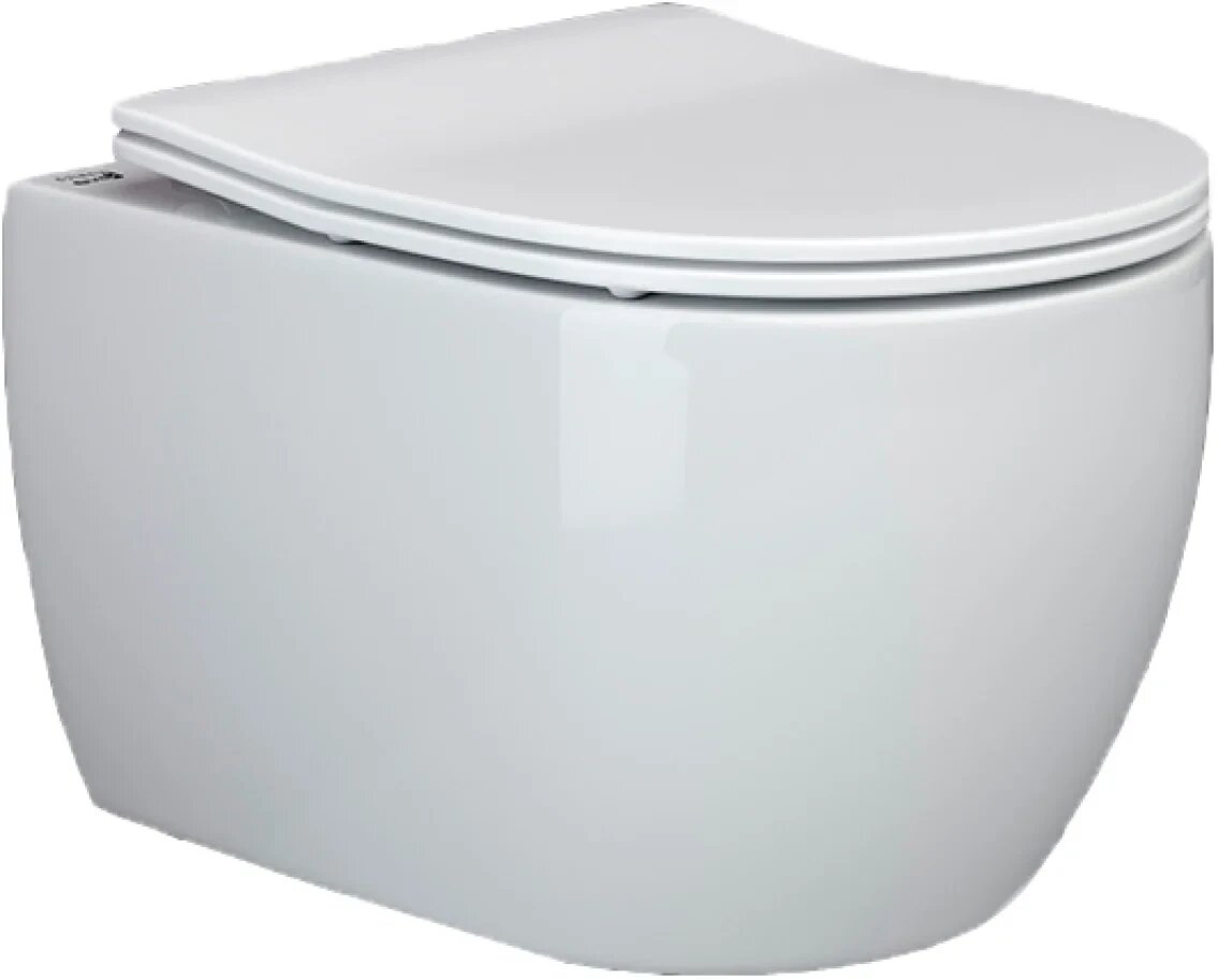 Унитаз подвесной Ceramicanova Play CN3001 с микролифтом, безободковый, фарфор, глянцевая, глянцевый белый