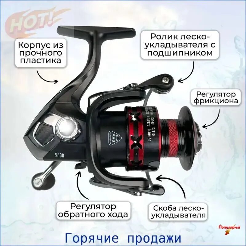Катушка улов 4000 12+1 подшипников 5.2:1 металлическая шпуля безынерционная — фото 1