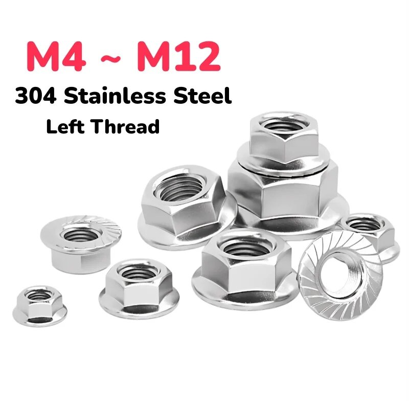 Гайки нержавеющая сталь M4~M12 с левой резьбой M8-5pcs