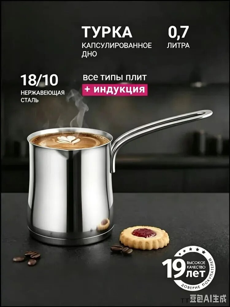 Турка 700 мл 1 шт нержавеющая сталь