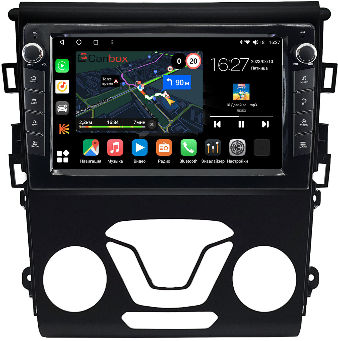 Штатная магнитола Ford Mondeo 5 2014-2022, Fusion 2 (North America) 2012-2016 (авто с маленьким экраном) Canbox M-Line 7821-9-096 Android 10 (4G-SIM,