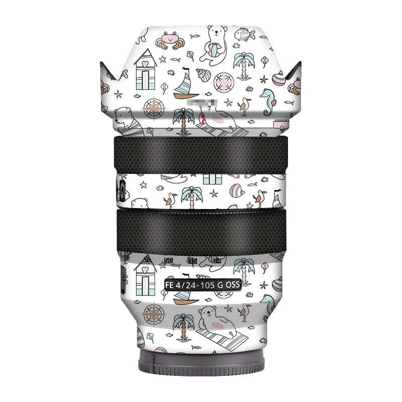 Стикер для объектива Sony FE24-105F4 с рисунком медведя и моря, уникальный декаль для защиты камеры
