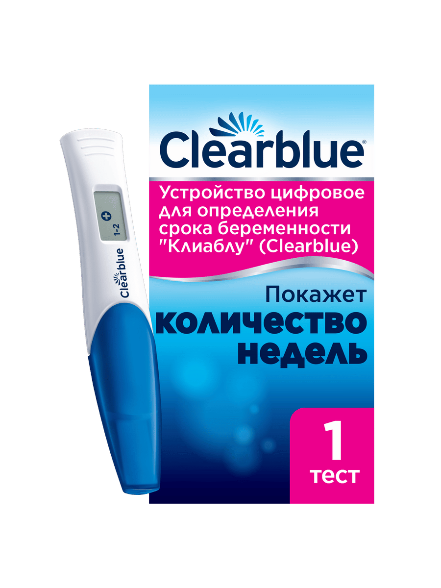 Тест Clearblue Digital для определения срока беременности, 1 шт, 1 уп.