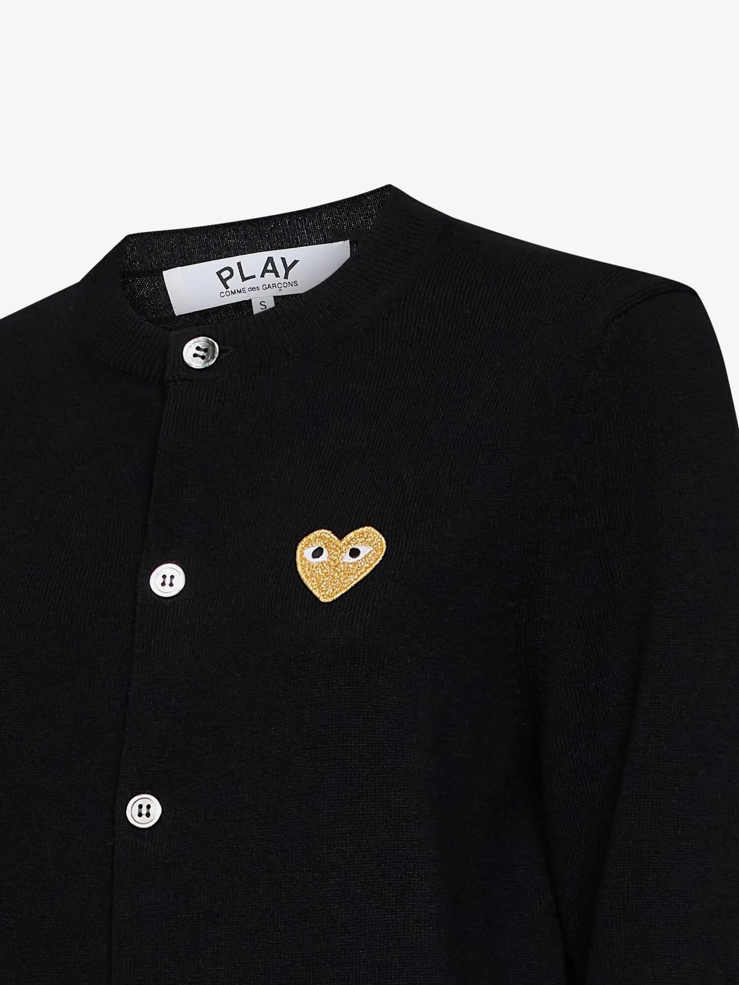 Кардиган Comme des Garcons PLAY Heart-patch cardigan, размер 42, черный — фото 1