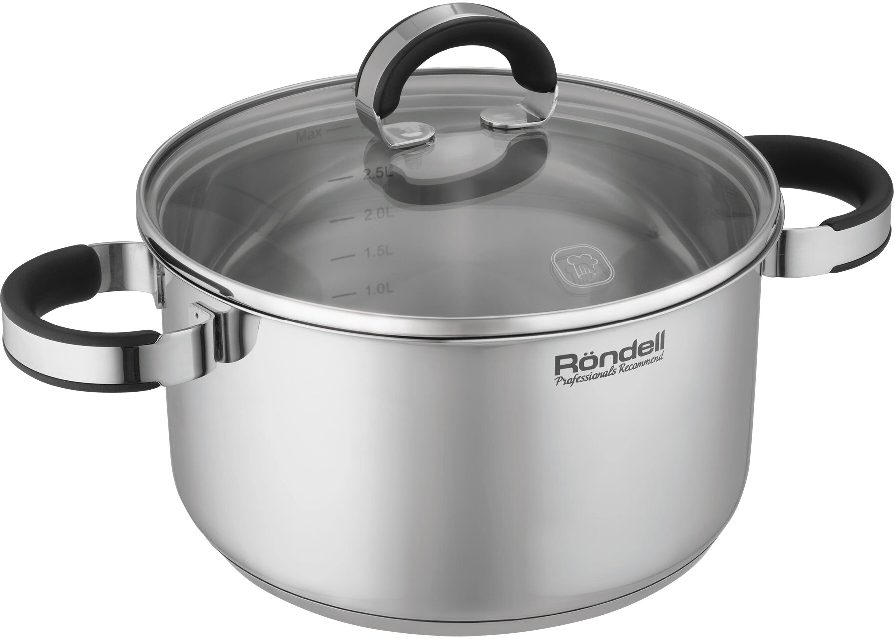Кастрюля Rondell Brando RDS-1804 3.1л. d=20см (с крышкой) стальной