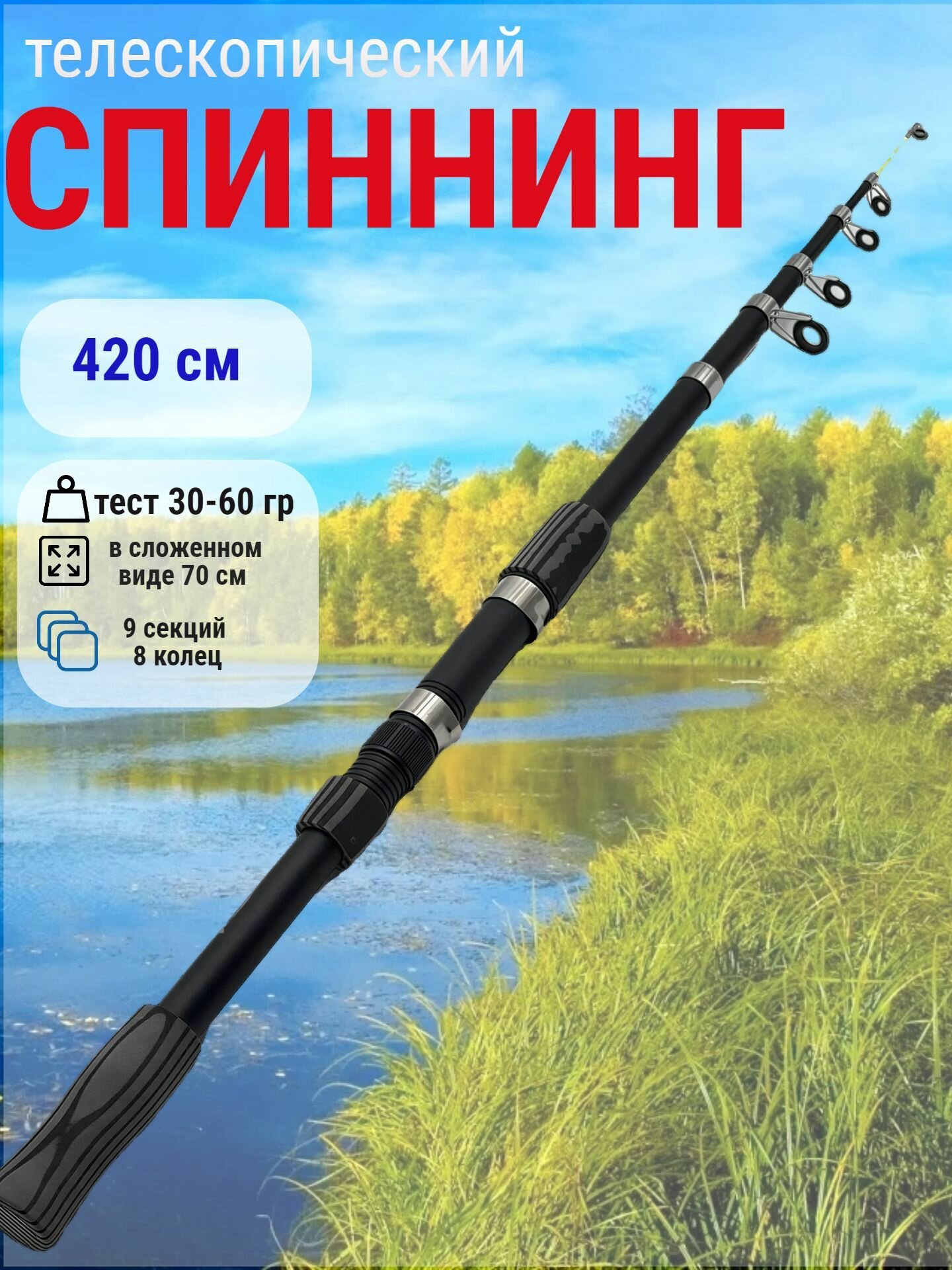 Спиннинг телескопический 4,2 м
