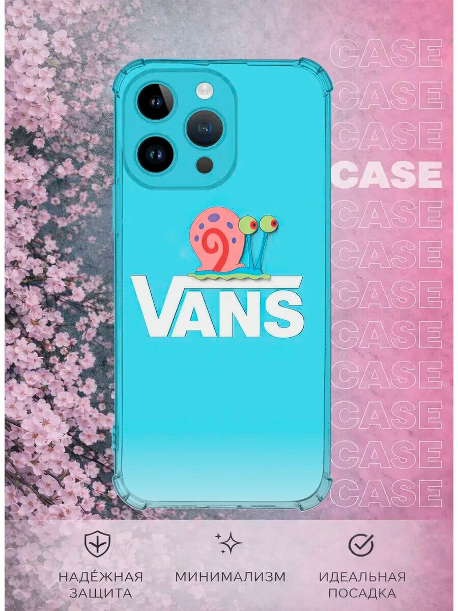 Чехол на iPhone 14 Pro Max с принтом Vans Губка боб Гэри