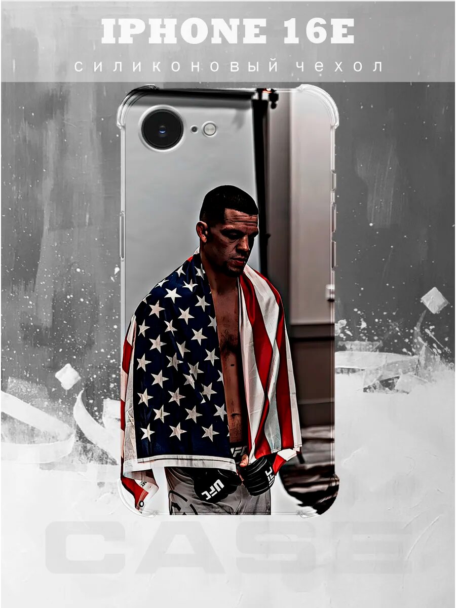 Чехол на IPHONE 16E с принтом диаз UFC
