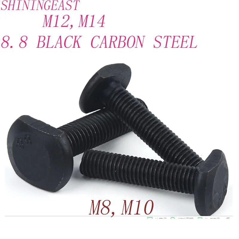 Черные болты ShiningEast M8M10M12*L(40-150) M14 8,8 М12, 60mm 5pcs