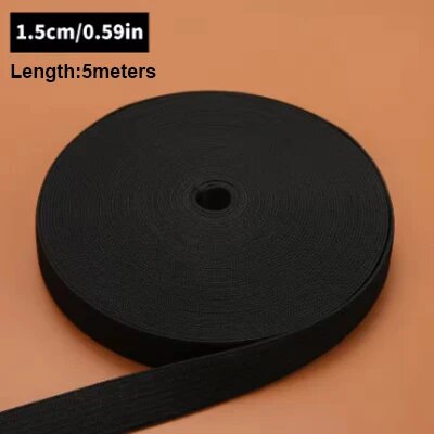 Швейная резинка Nylon 10-60 мм белая и черная 15mm Black 5meters