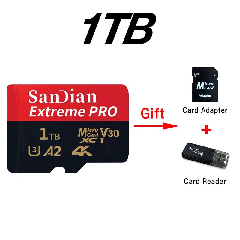 Карта памяти Lenovo microSD U3 1TB/512GB/256GB/128GB 1TB