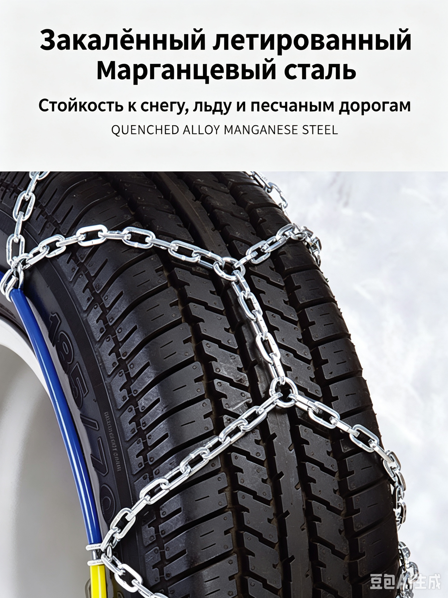 Цепи противоскольжения KNS90, толщина 9мм, для легковых автомобилей, хранение в кейсе