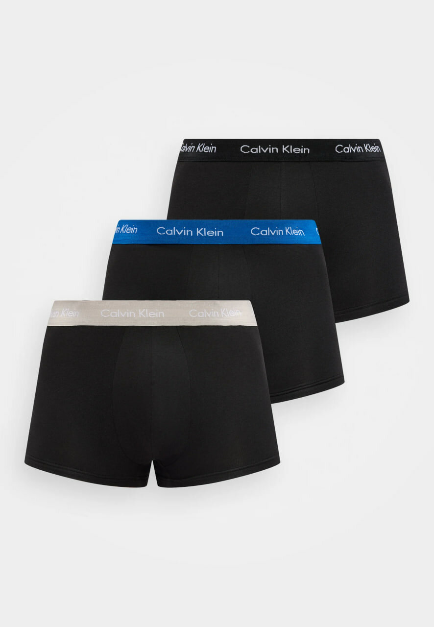 Трусы CALVIN KLEIN LOW RISE TRUNK Classic Fit, комплект из 3 шт., размер L, черный