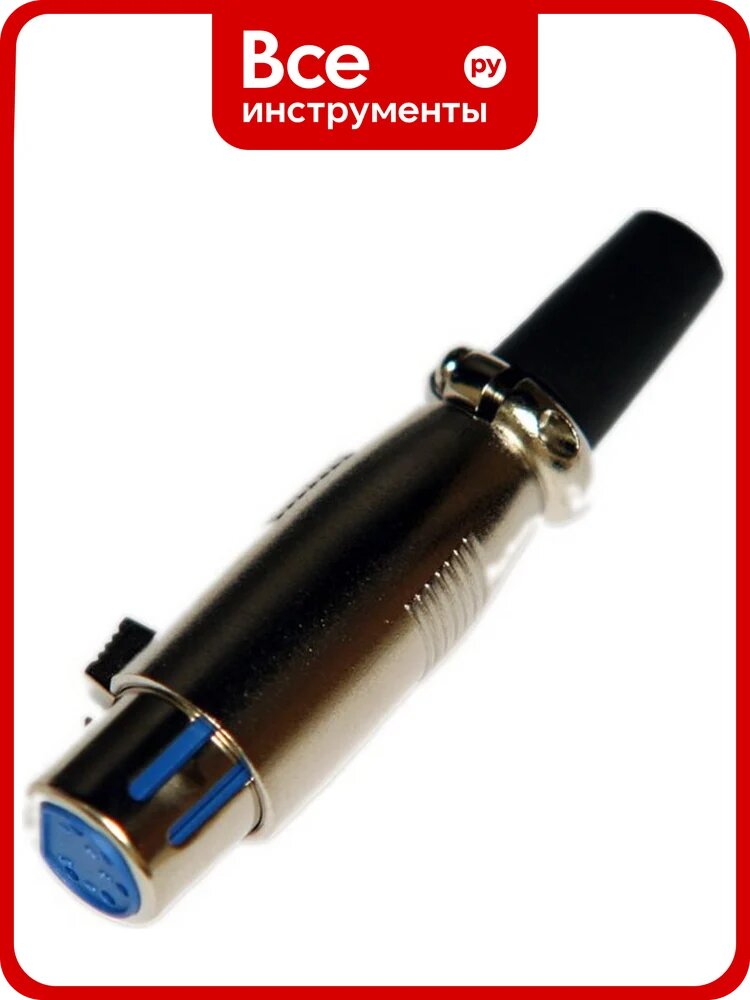 Разъем XLR 5P гнездо Pro Legend металл на кабель с хомутом 80мм, PL2189
