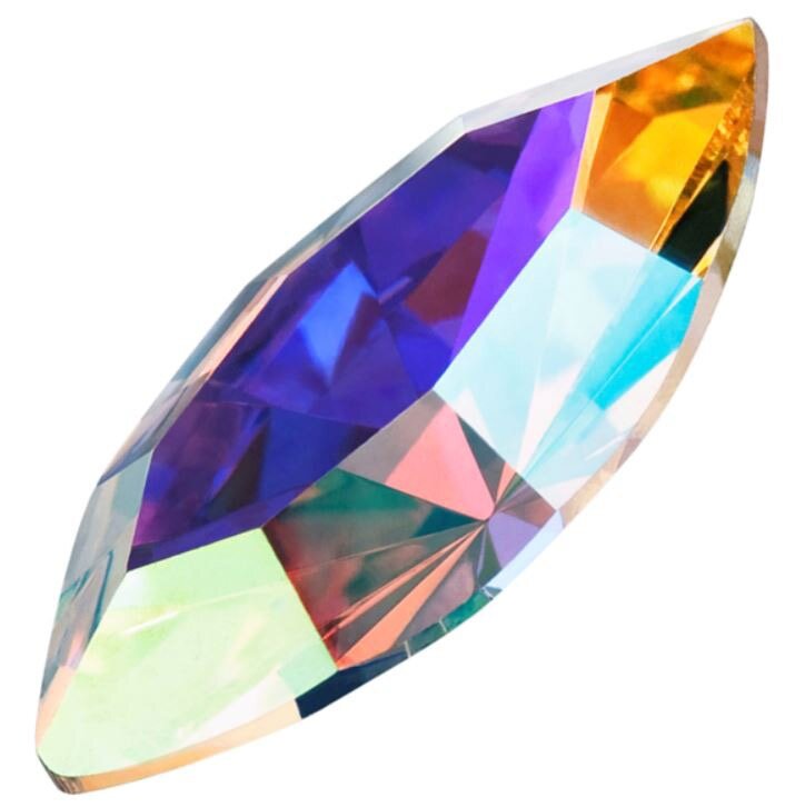 Стразы PRECIOSA "Crystal AB", цвет Перламутр, 10х5 мм, стекло, 12 шт (435-14-615)