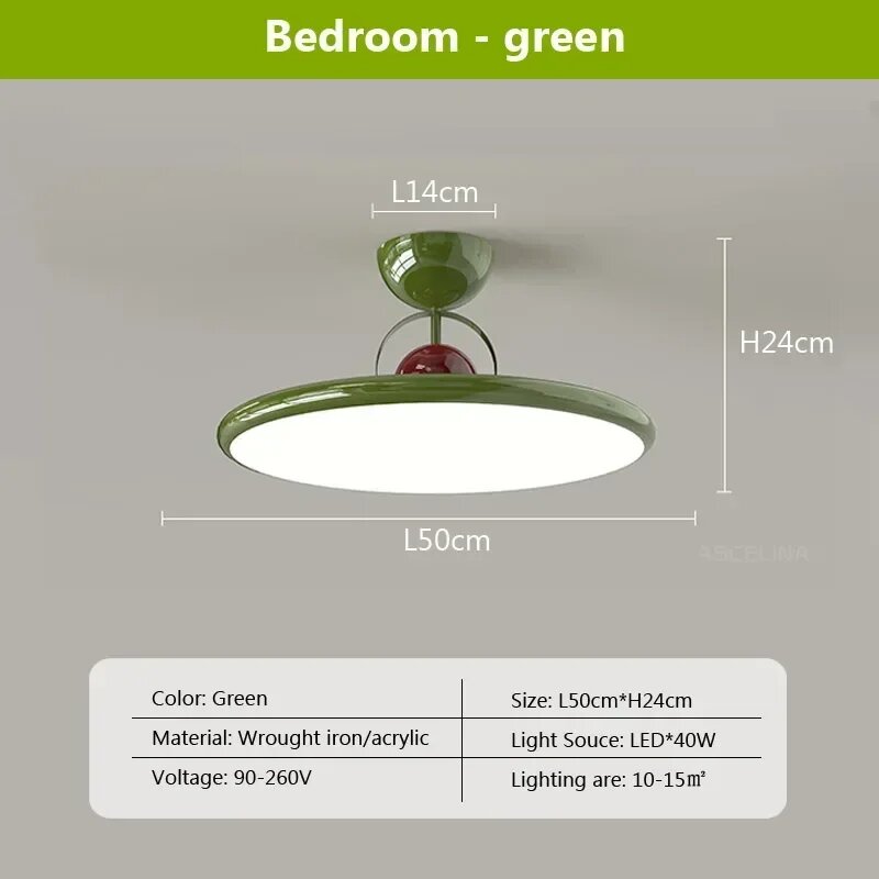 Потолочный светильник HomeLover LED хромированный 50cm Green, Зеленый