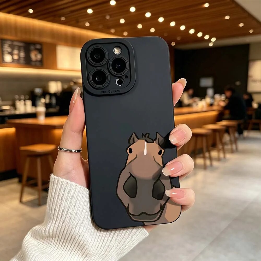 Чехол для телефона с мультяшным портретом головы лошади для iPhone 156TYA0801HEO, iPhone 17 Pro Max