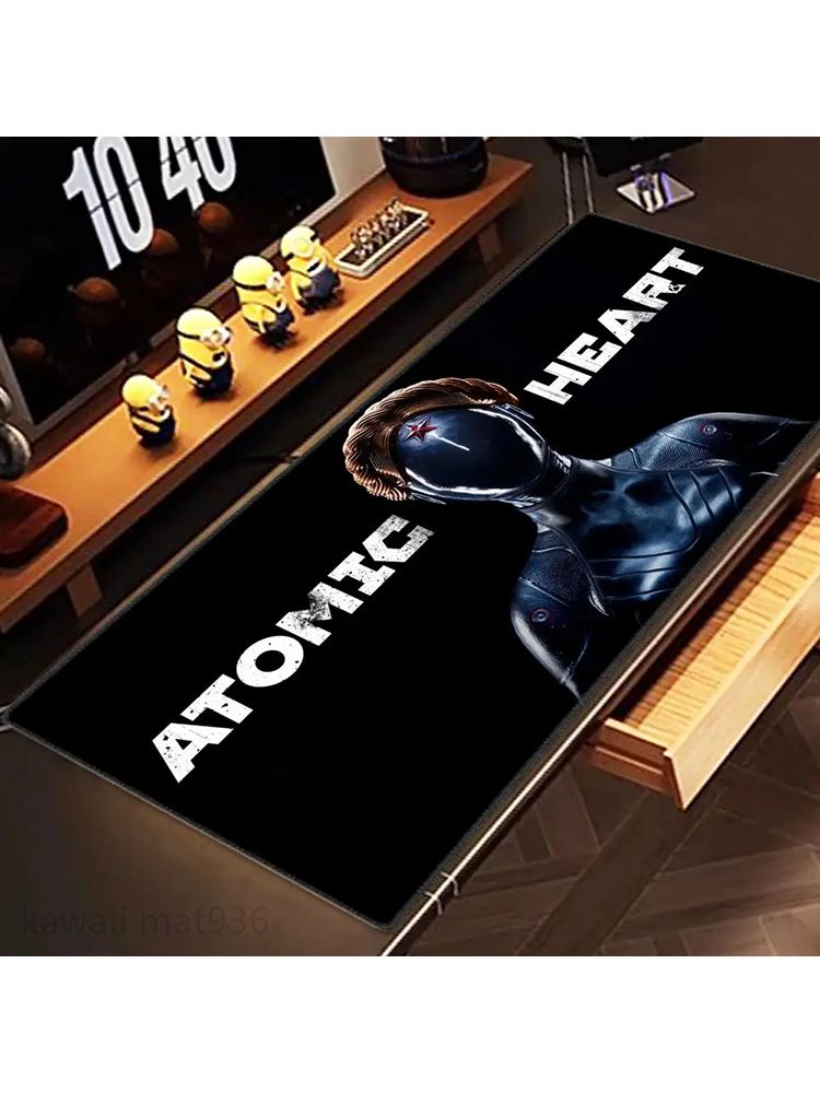 Игровой коврик для мыши Atomic Heart, 400x900 мм, силиконовый нескользящий коврик XXL с боковой стороны