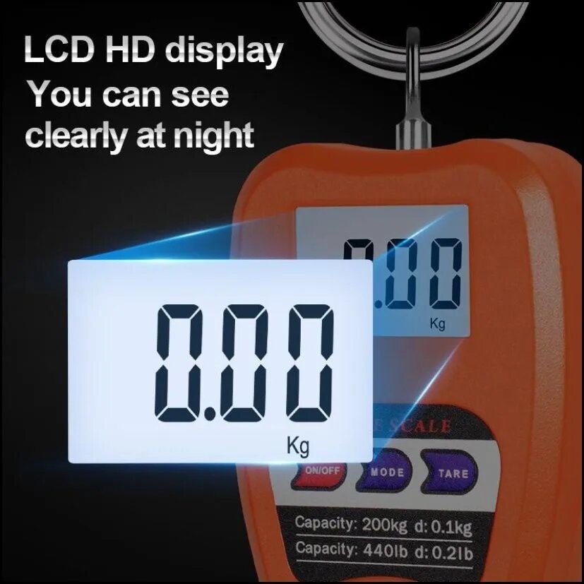 Эксклюзивный безмен электронный, до 200 кг, алюминиевый корпус, LCD HD дисплей, влагостойкий