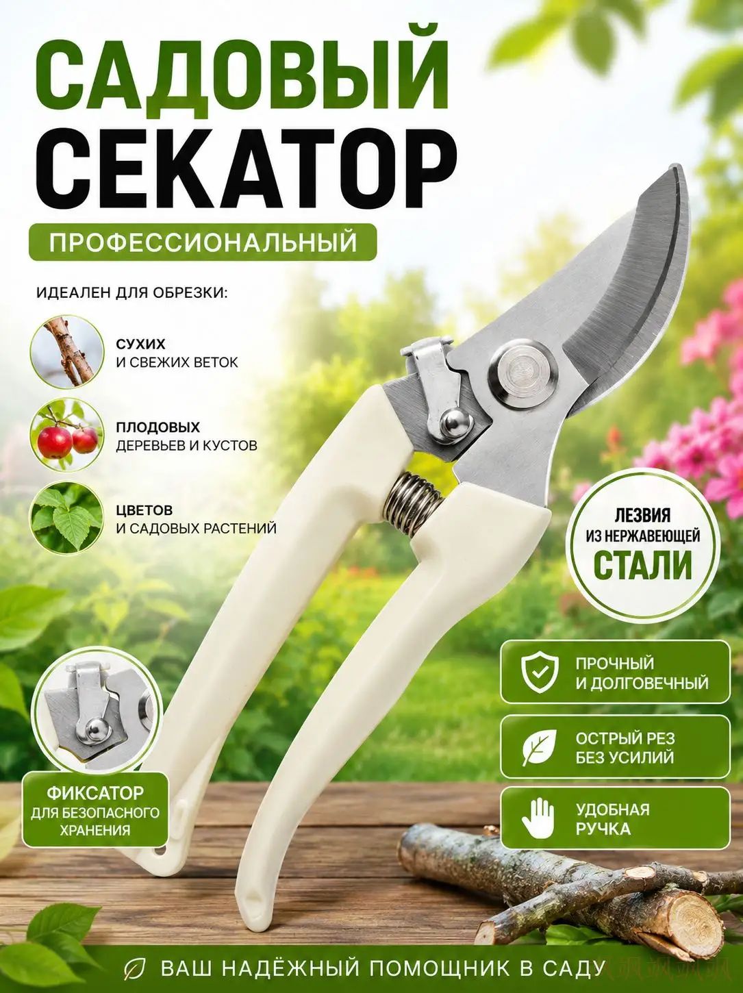 Ручной кусторез, высокоуглеродистая сталь