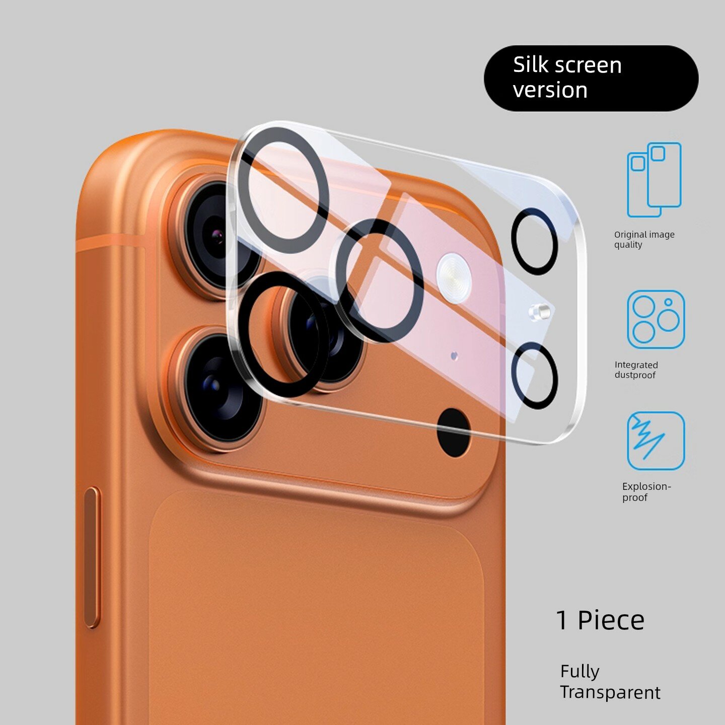 Защитная пленка для объектива iPhone Air с прозрачной тисненой печатью, 1 шт, прозрачная, полное покрытие, сохраняет