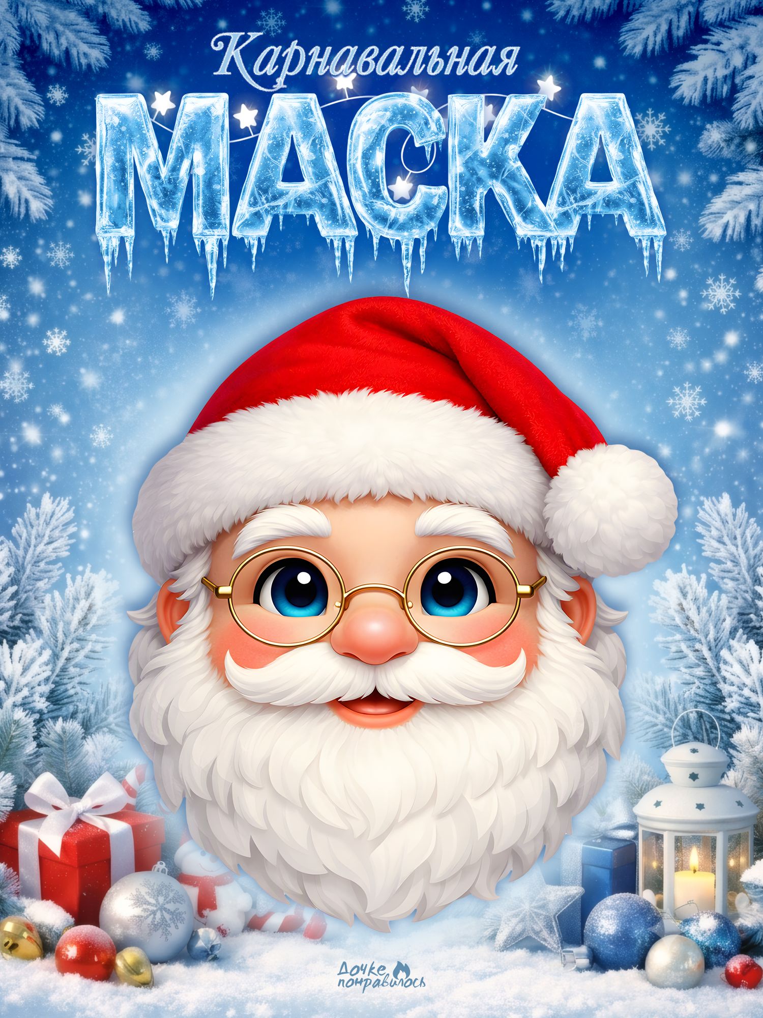Новогодняя маска Дед Мороз