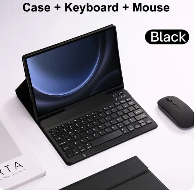 Черный чехол-клавиатура для Samsung Galaxy Tab A9 8.7" (Spanish, Black 2)