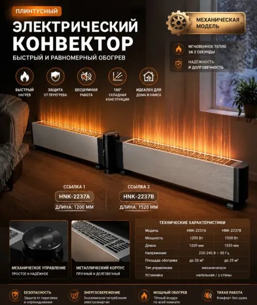 Обогреватель Haier HNK-2237 высокая эффективность, энергосбережение, быстрый нагрев, интеллектуальный контроль температуры