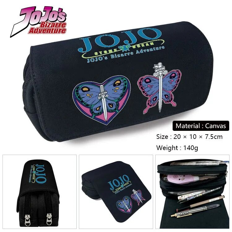 Пенал с аниме "JoJo's Bizarre Adventure", 3 отделения, 20х10х7.5 см