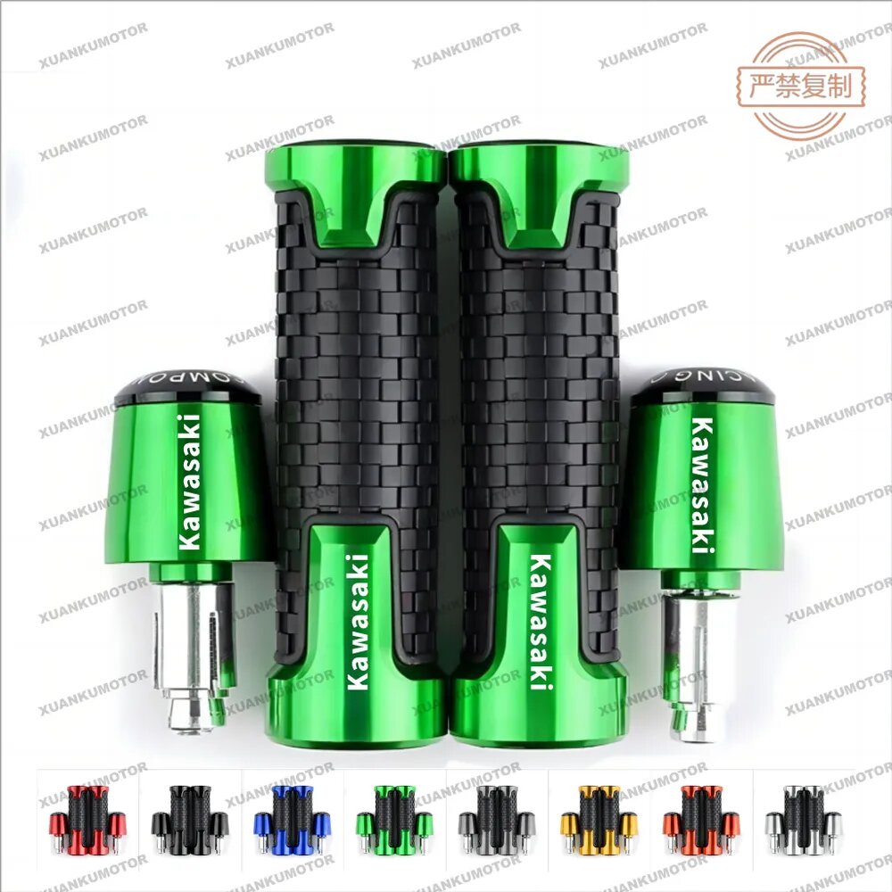 Для Kawasaki ZX10R/RR KRT SE NINJA400/R W800 2004-2020, ZX1100 ZX-11 GPZ500S/EX500R NINJA 1990-2009, Нескользящая накладка на ручку рулевого колеса мотоцикла (алюминиевый сплав, резина) Кавасаки 2346789