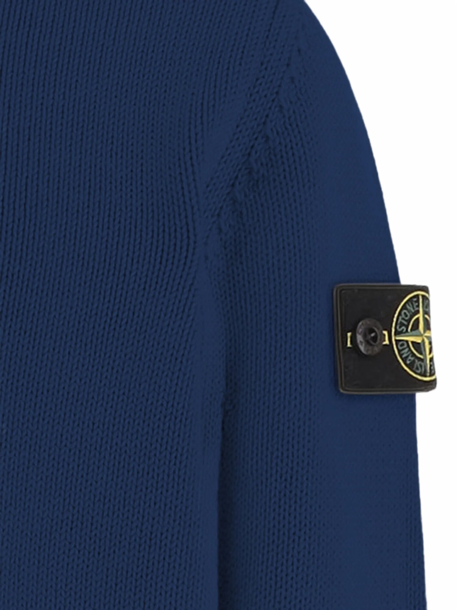 Свитер Stone Island Logo-patch ribbed-knit sweater, размер 170, синий — фото 1