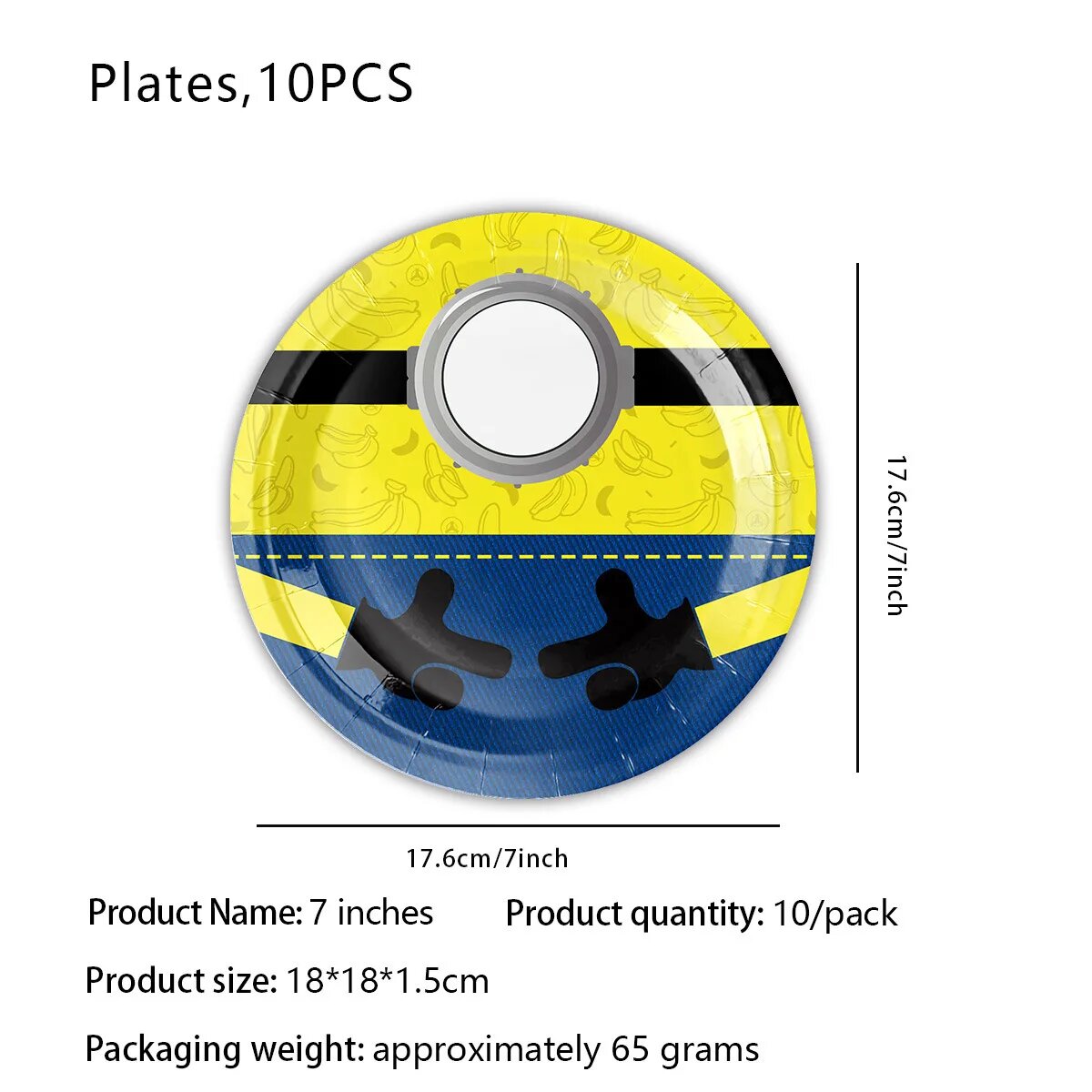 Набор посуды для вечеринки в стиле Миньонов BEAST KINGDOM 10pcs 7inch Plates